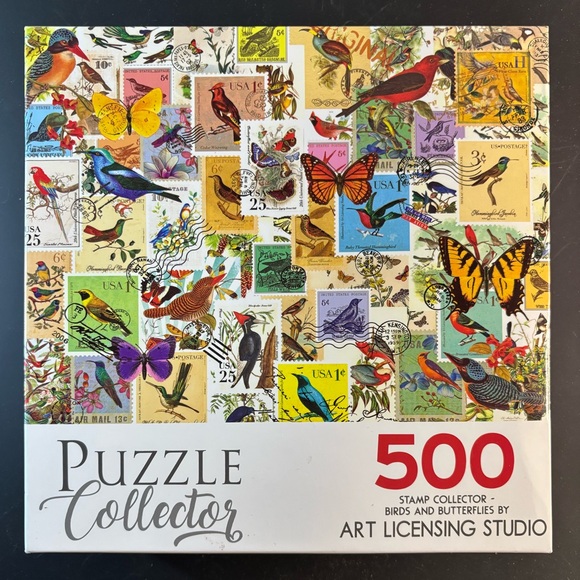 Roseart | Games | 32 Stamp Collector Birds And Butterflies 500 Piece ...